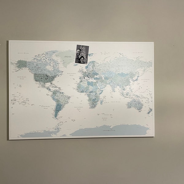 Large Push Pin World Map, Detailed Travel Map Pin Board, Mark and Show ...