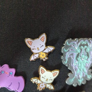 Tiny White Bat Hard Enamel Pin V2 Standard A Grade - Etsy