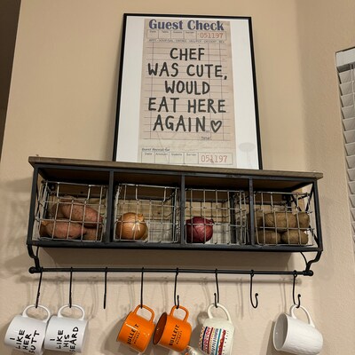 Chef Was Cute Guest Check Poster Trendy Wall Art Prints Kitchen Decor ...