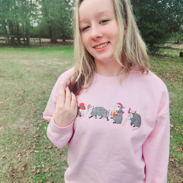 Opossum Christmas Sweatshirt, Opossum Christmas T-shirt, Opossum Cute ...