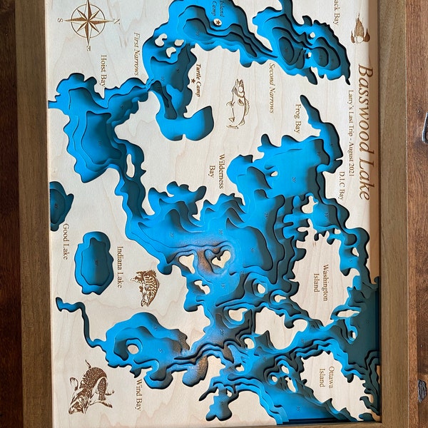 Custom Laser Engraved 3D Map - Etsy