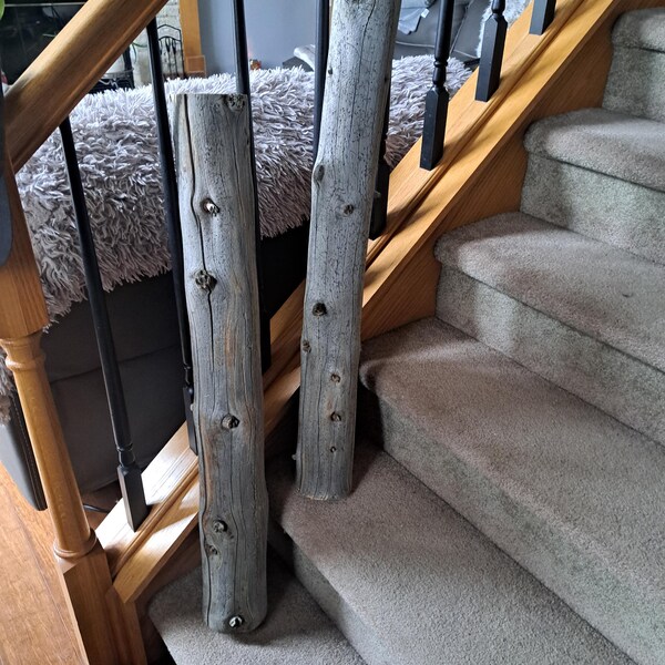 Logs Poles and Posts of Reclaimed Weathered Antique Grey Old Cracking ...