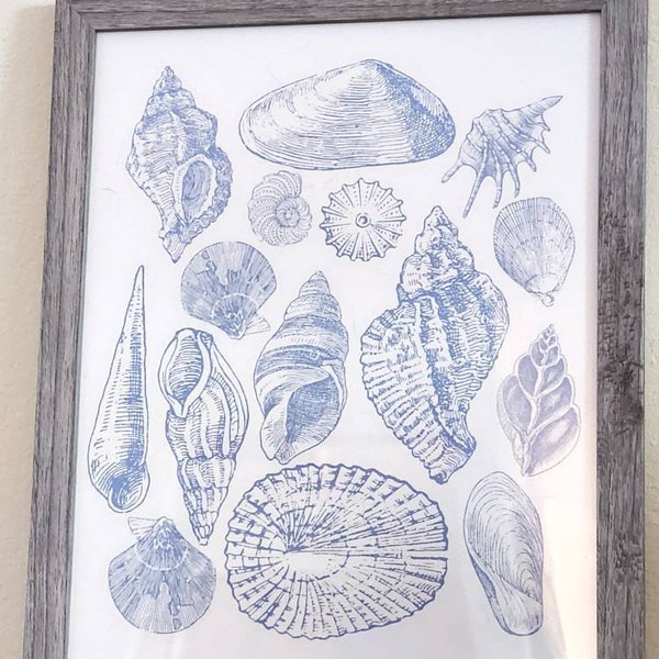 Coastal Matchbox Print Blue Bow East Coast Hydrangea Dorm Room Decor ...