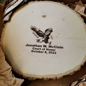 Eagle Personalized Guest Book. Court of Honor Guest Book. Natural Wood ...