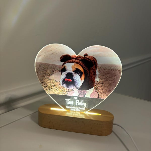 Photo Engraving Custom 3D Acrylic Night Light Personalized Bedroom LED ...