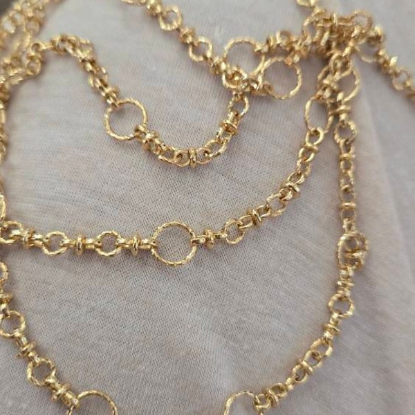 18K Gold Filled Round Chain Necklace,dainty Knot Link Chain,gold Cable ...