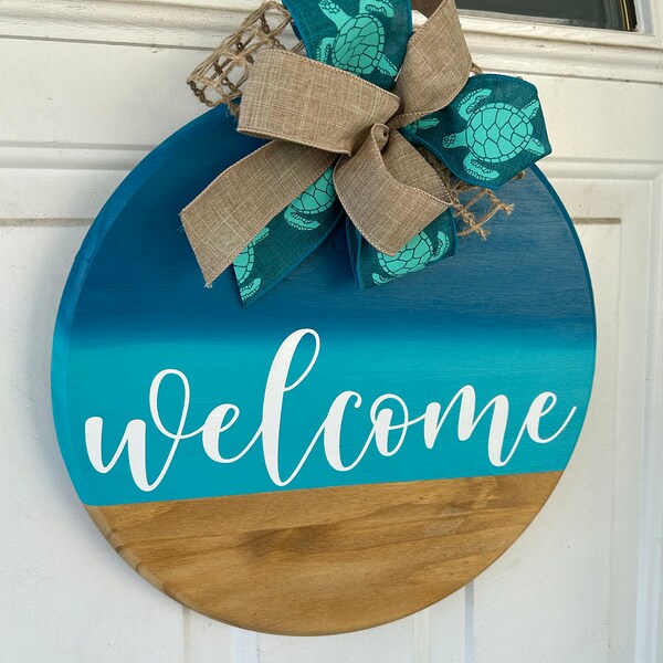 Turtle | Welcome Sign | Door Hanger | Wood Sign | Welcome | Front Door ...