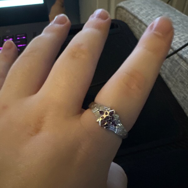 Byleth's Ring Natural Amythest and Pink Sapphire Fire Emblem Three ...