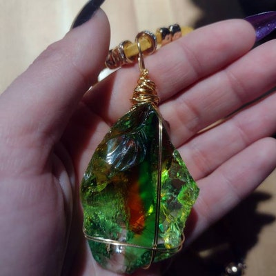 Merlin Green Andara With a Ethnic Cloth Necklace gold Rush Theme 18 ...