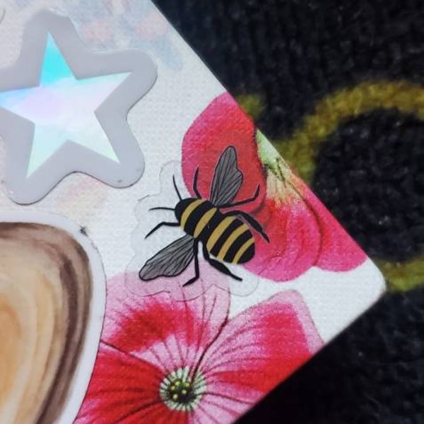 Mini Bee Sticker, Bumblebee Tiny Sticker, Transparent Mini Sticker ...