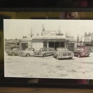 1964 Ford Galaxie Customized Pencil Drawing Print | Etsy