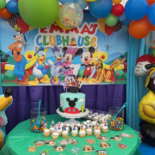 Personalised Mickey Clubhouse Birthday Backdrop Etsy 3335