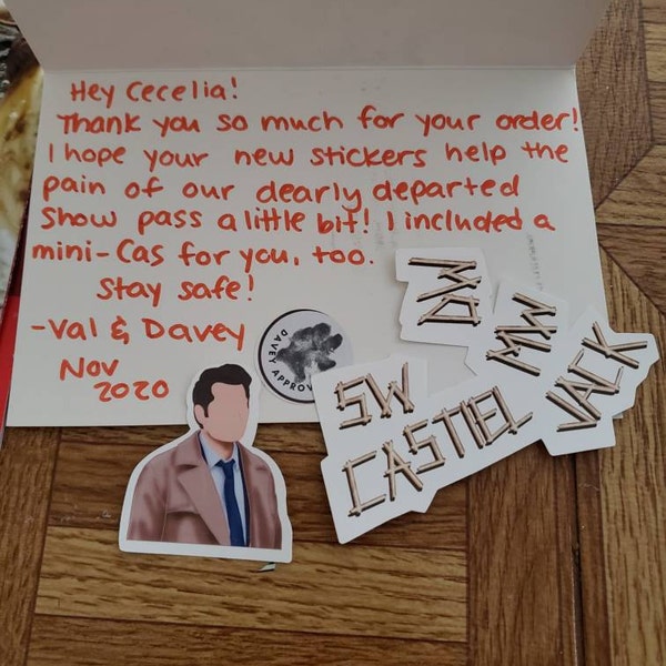 Supernatural Inspired Names/initials Carving Sticker, Castiel, Sam and ...