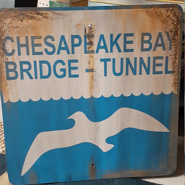 Chesapeake Bay Bridge Tunnel Recreated Road Sign Art - Etsy