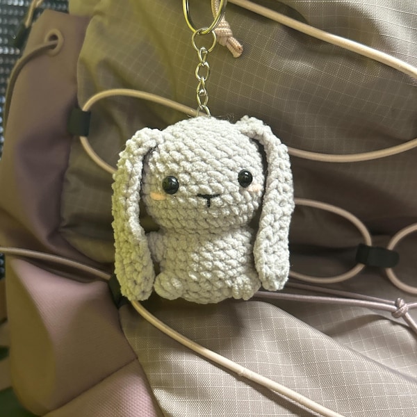 Handmade Crochet Rabbit Keychain, Amigurumi Baby Rabbit, Crochet Mini ...
