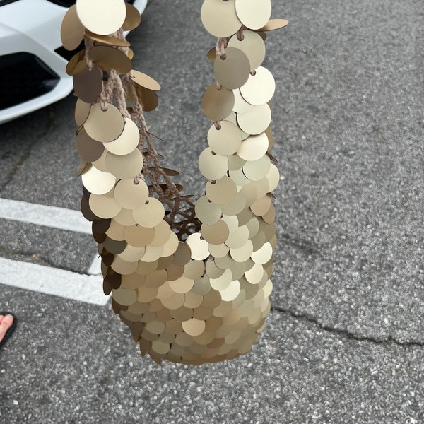 Luxury Bag,knitted Sequin Sparkle Bag, Handmade Sequin Bag, Sequin Mesh ...