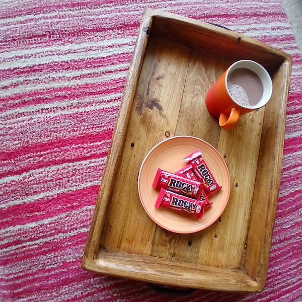 Large Rustic Reclaimed Wood Serving Tray / Hand Crafted Pallet Wood ...