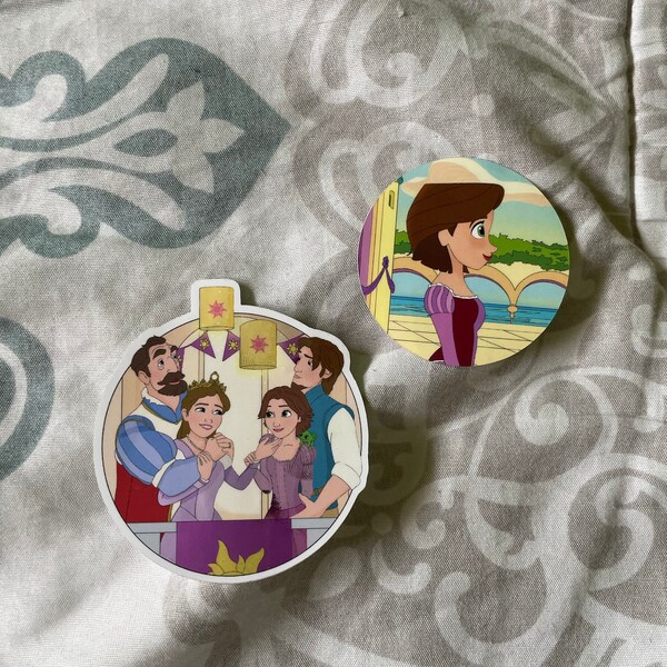 Sticker Tangled Enredados matte mirror Rapunzel family familia Eugene ...