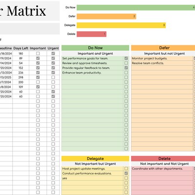 Decision Matrix Google Sheets, Task Priority Tracker, Task Management ...