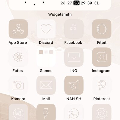 Neutral Beige Aesthetic Boho iPhone Ios 14 App Icons , Minimal App ...