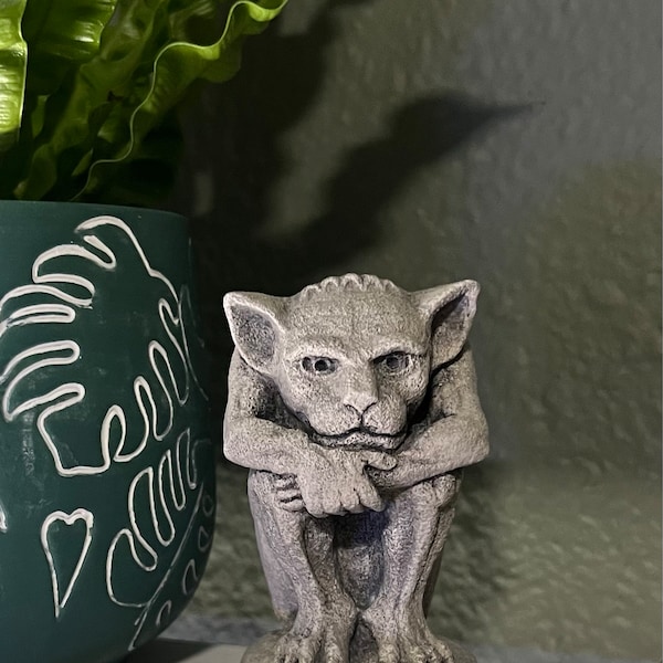 Irving Gargoyle Statue, Small Gothic Imp, New York, Handmade, Cast ...