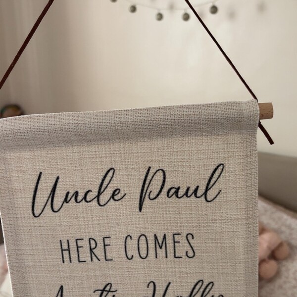 Here Comes the Bride Linen Flag | Walk Down the Aisle Wedding Sign for ...