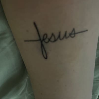 Jesus Script set of 2 Jesus Word Tattoo / Religious Tattoo / Christian ...