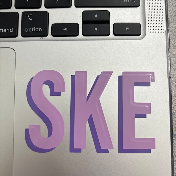 Double-layer Monogram Decal, Shadow Block Monogram, Vinyl Decal, Drop ...