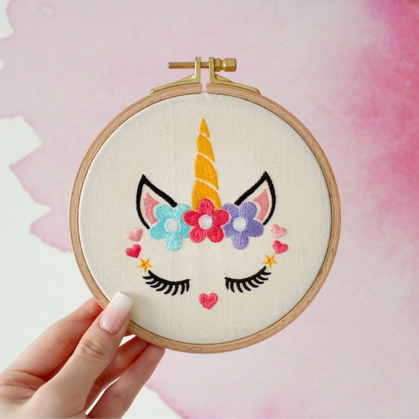 Unicorn Embroidery Design, Unicorn Face Design, Girly Unicorn ...