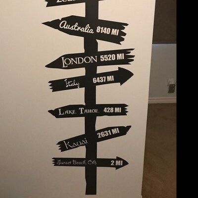 CUSTOMIZABLE Travel Vacation Destination Road Sign Vinyl Wall Decal ...