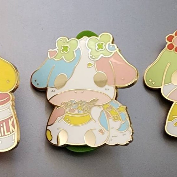 Cow Enamel Pin, Cute Enamel Pin, Cereal Cow, Lucky Charm Cow, Froot ...