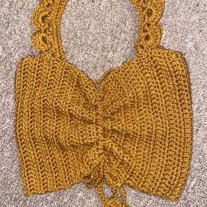 Crochet Pattern for Scrunch Crop Top With Scalloped Straps and ...