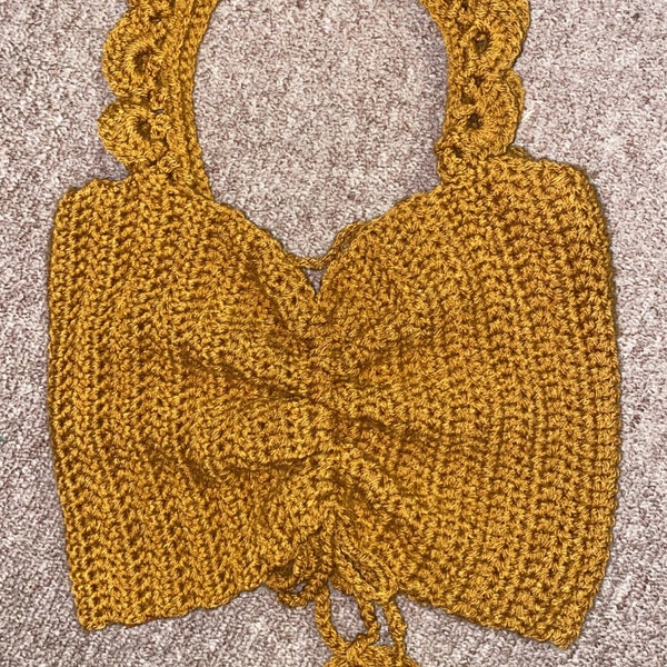 Crochet Pattern for Scrunch Crop Top With Scalloped Straps and ...