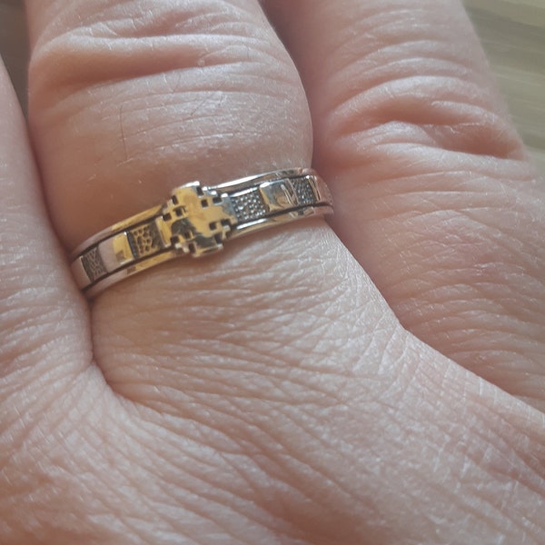 Christian Rings, Cross Engraved Rings, Christian Jewelry, Silver ...