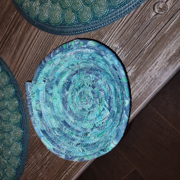 Boho Rainbow Mats, 2 Place Mats and a Hot Pad, Handmade Batik Fabric ...