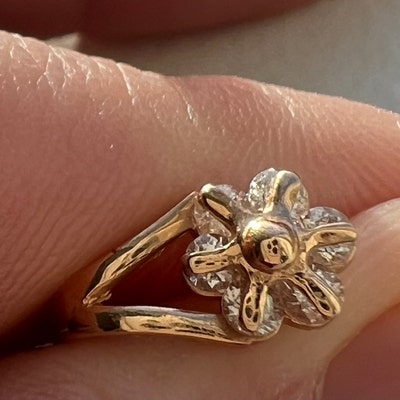 Vintage Original 583 Gold Ring, Solid Gold 14k, Corundum Ring, Rose ...