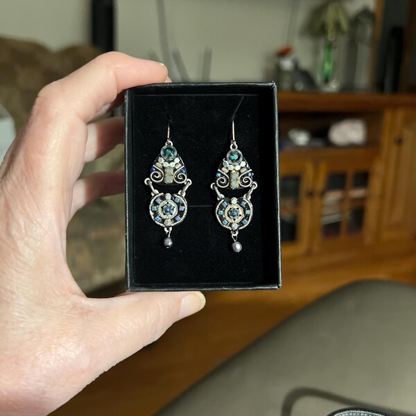 Round Multi Color Swarovski Crystal Pin, Big Unique Round Pin With ...