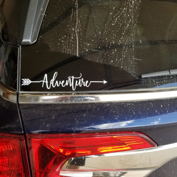 Adventure Arrow Vinyl Decal - Adventure Awaits, Water Bottle Decal ...