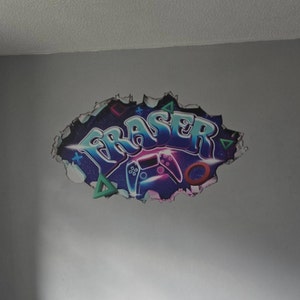 Personalised 3D Cracked Wall Effect Graffiti Wall Art Decal/sticker - Etsy
