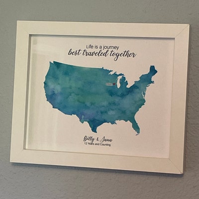 Custom Contemporary 3 Location Map Art Met Engaged Married - Etsy UK