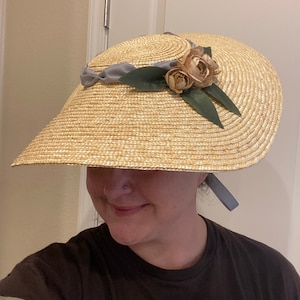 18th Century Shallow Crown Straw Hat Blank Ready to Trim Natural or ...