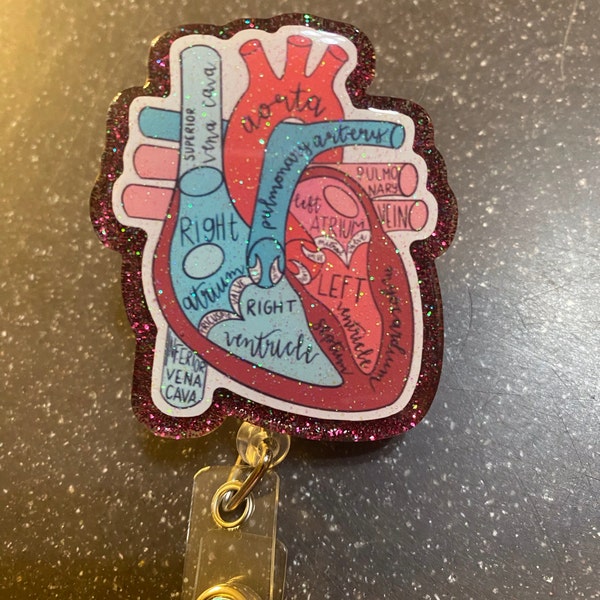 Anatomical Heart Badge Reel | Organ Badge |cardiologist Cardiology ...