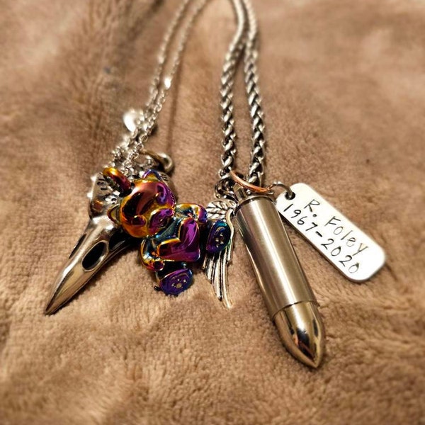 Bullet Urn Necklace Custom Urn Jewelry Urn Necklace for Human Ashes ...
