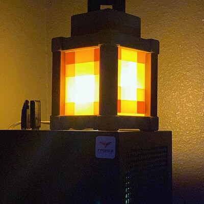Pixelated Night Light Lantern Night Lamp Birthday Gift Kids Bedroom ...