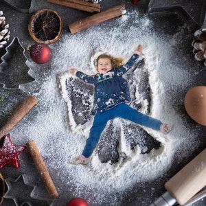 Christmas Baking Flour Angels Digital Backdrop Photography - Etsy