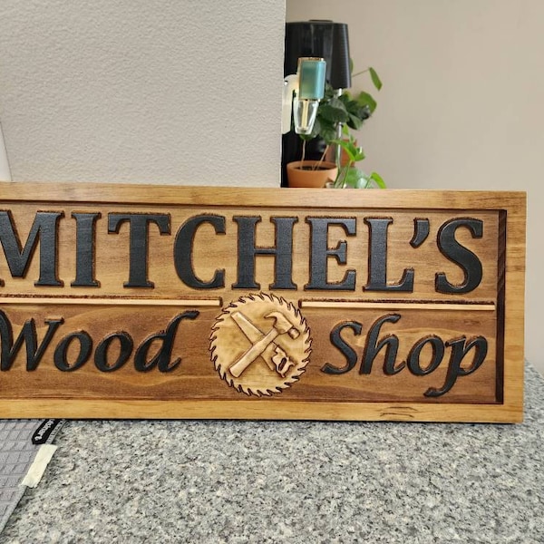 Custom Wooden Shop Sign | Wood Workshop Sign | Gifts for Men | Gifts ...
