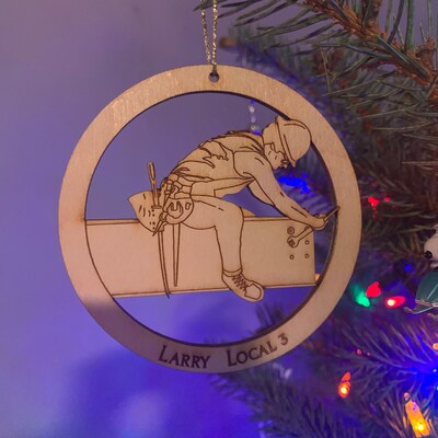 Personalized Steel Iron Worker Ornament, Iron Worker Ornaments, Iron ...