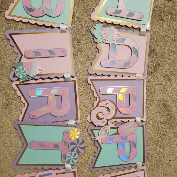 Candyland Birthday Banner | Pastel Candyland Theme Party | Happy ...