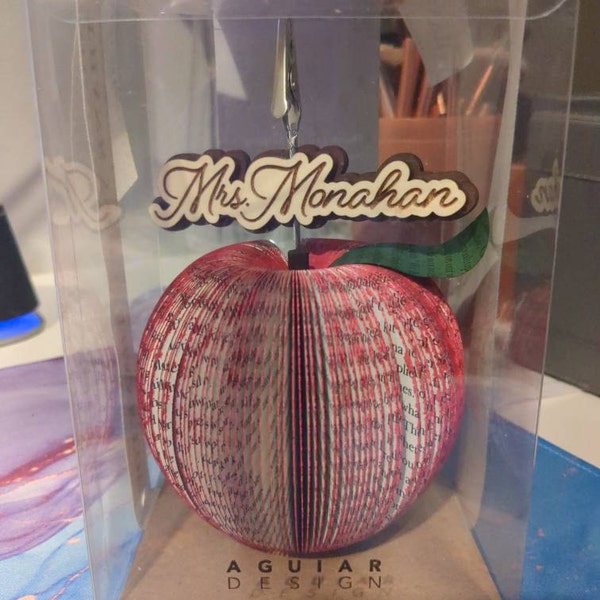 Book Page Apple • Teacher Appreciation • Paper Apple •teacher• Note ...