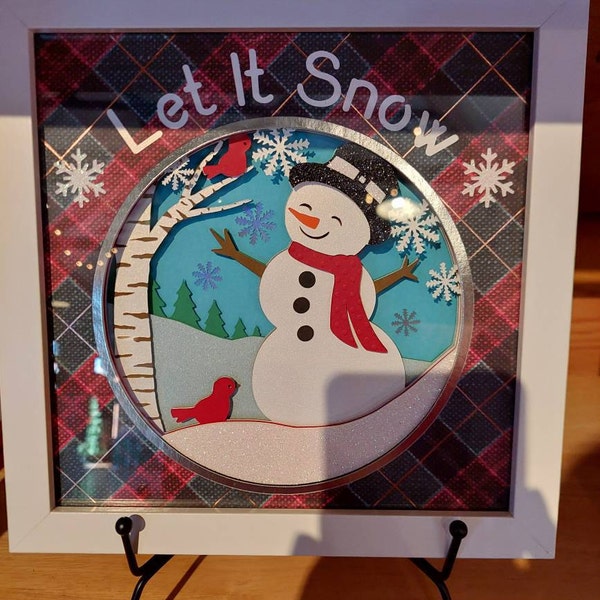 Snowman Shadow Box Svg, Shadow Box Svg, Christmas Shadow Box Svg ...